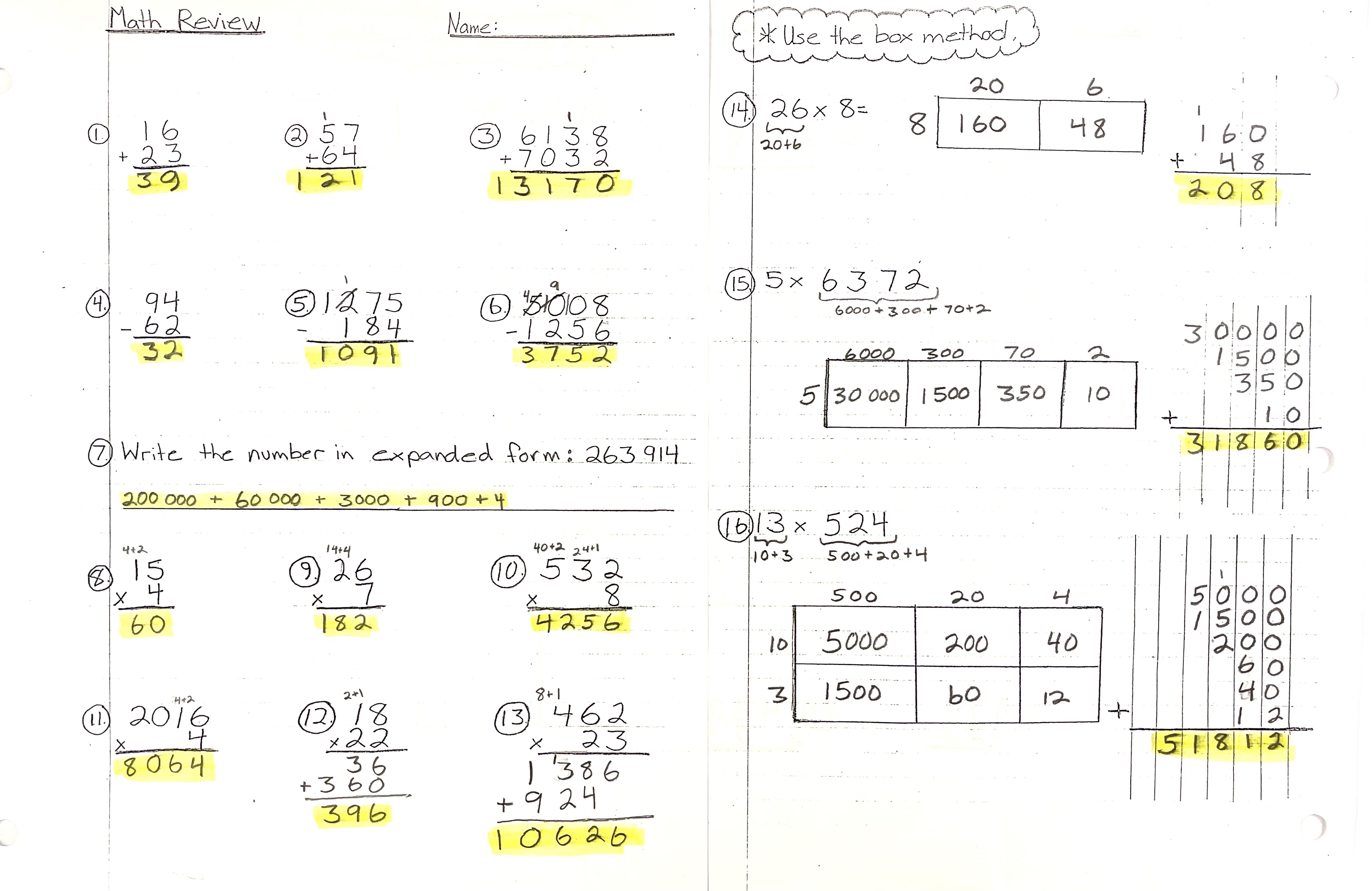 Big Math Review today – Inquiry Ninja