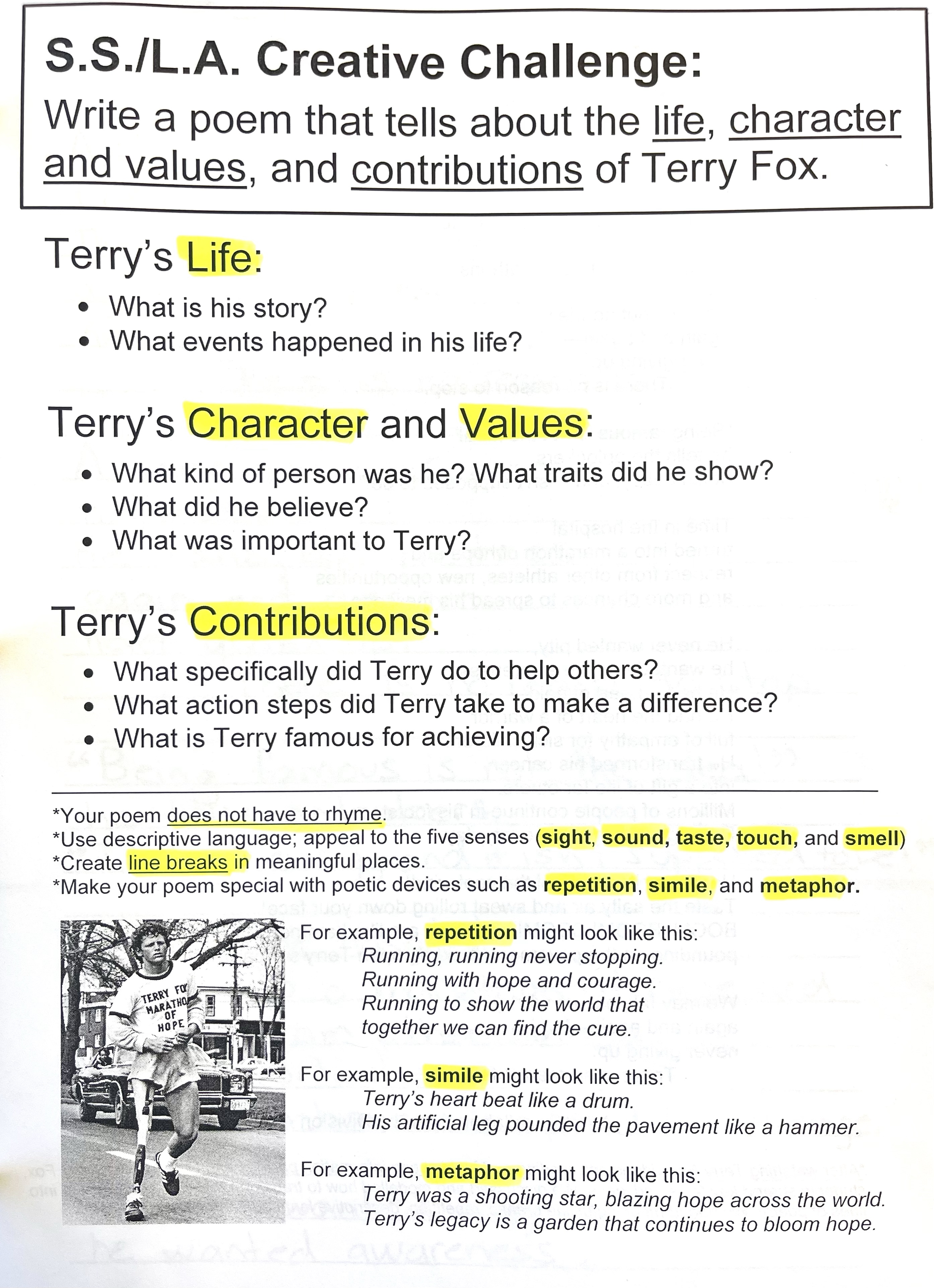Multiple Intelligences, Religion & Terry Fox Poems – Tiffany Poirier
