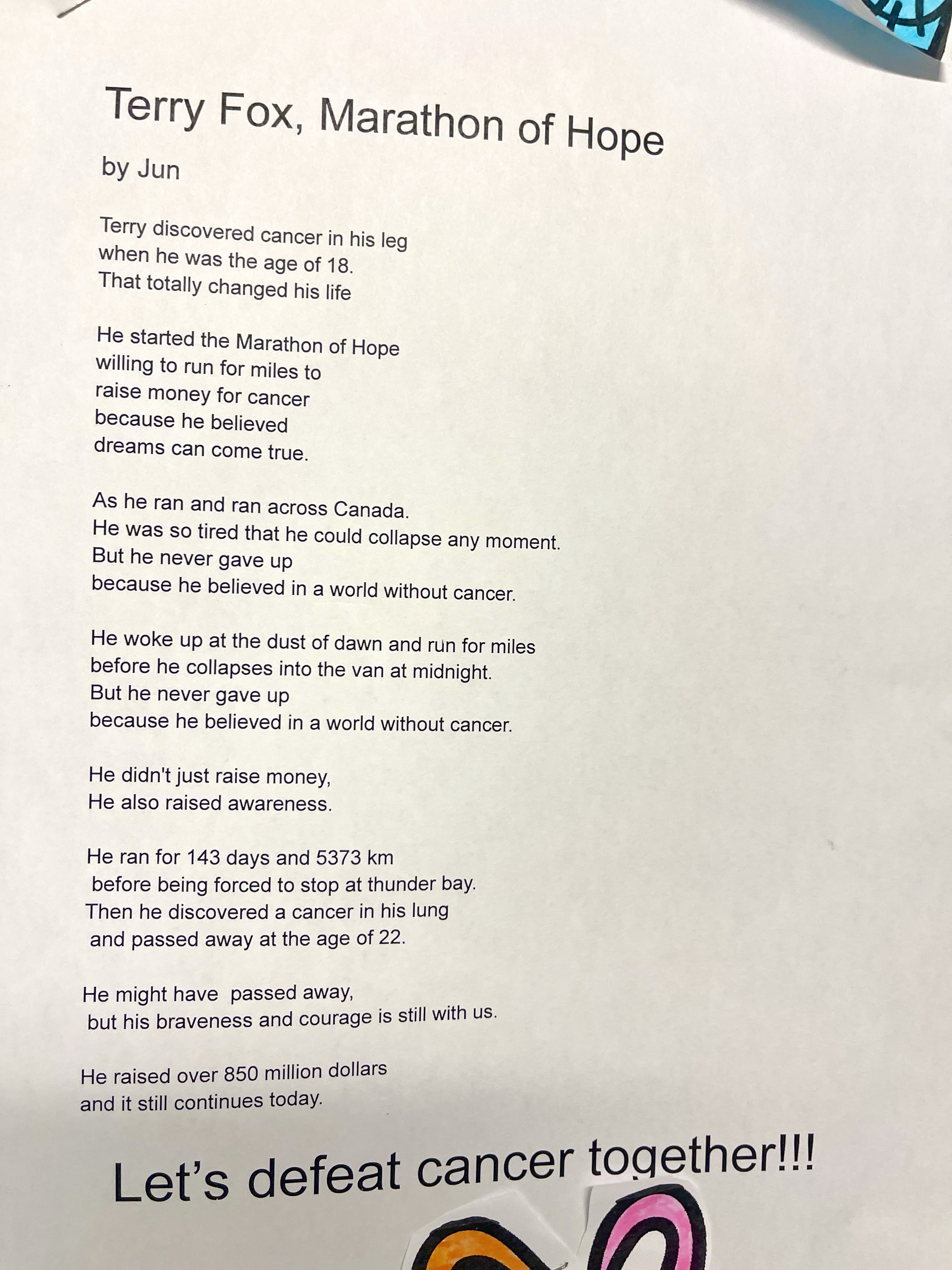 STEM Challenge, Storytelling, Terry Fox Poem, etc. – Tiffany Poirier